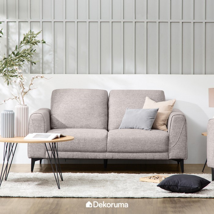 Jual Dekoruma MIKIO Sofa Tamu Minimalis 2 Dudukan / Sofa 2 Seater - Abu ...