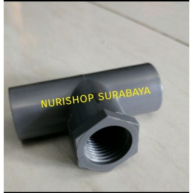 Jual Tee drat pvc 1/2" atau T drat dalam/ faucet tee pvc 1/2" | Shopee ...
