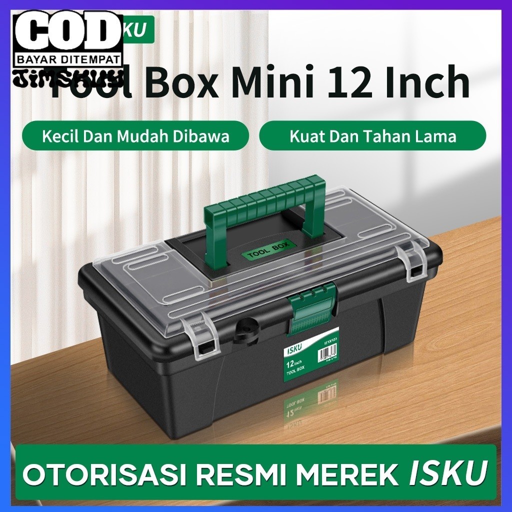 Jual ISKU Tool Box Besar 12 Inch Bahan PP Kotak Alat Kotak Alat Tahan ...