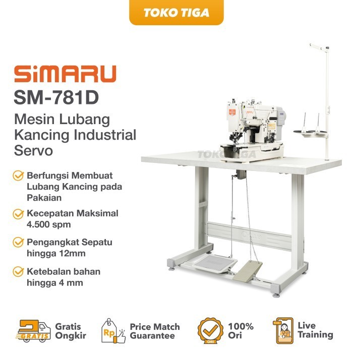 Jual Mesin Lubang Kancing Industri SIMARU SM781D / SM-781-D Direct ...