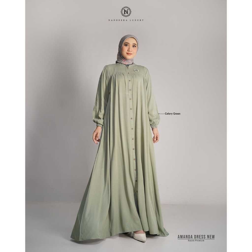 Jual Baju Gamis Polos Rayon Twill Amanda Dress Model Terbaru Gamis ...