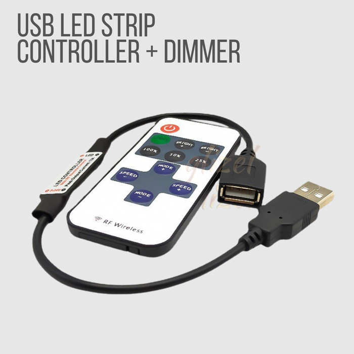 Jual Remote Led Strip USB Dimmer Konektor RF Wireless 5V Lampu ...