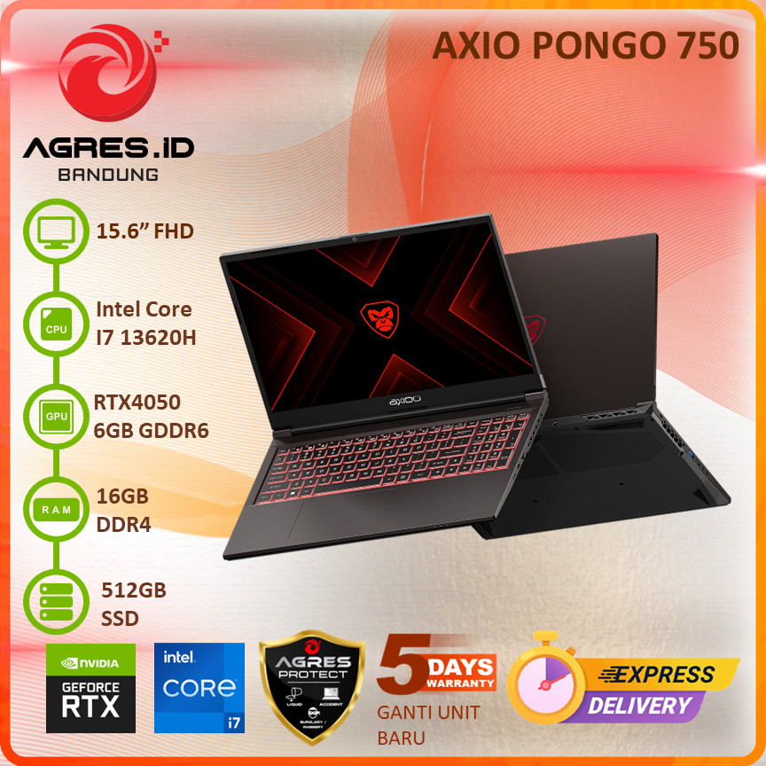 Jual AXIOO PONGO 750 I7 13620H RTX4050 16GB 512GB W11 15.6" FHD IPS ...