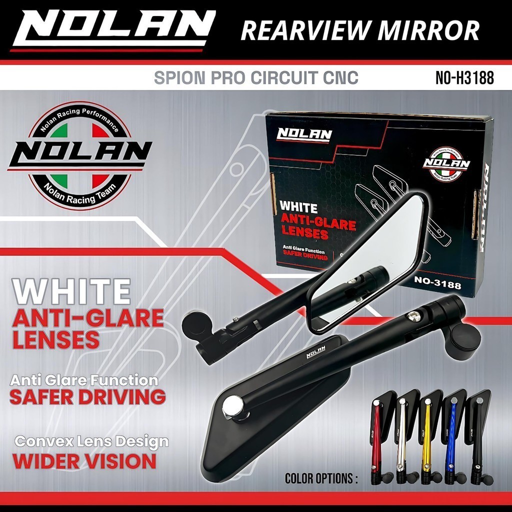 Jual Spion NOLAN Model Pro Circuit Full Aluminium CNC White Glass ...