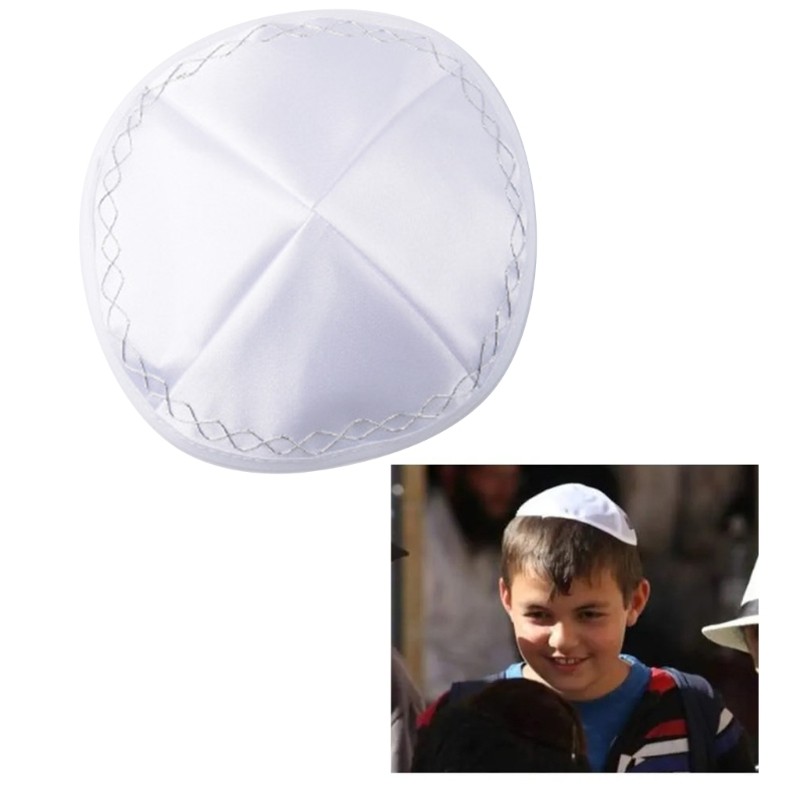 Jual Adult Kippah, White Comfortable and Breathable Yarmulka Hat Kippah ...