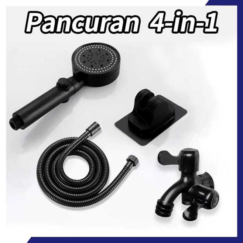 Jual 4 IN 1 Paket Kepala Shower / Shower Mandi / paket shower hitam ...