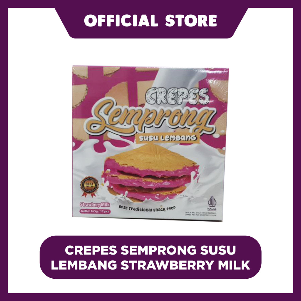 Jual Crepes Semprong Susu Lembang Strawberry Milk | Shopee Indonesia