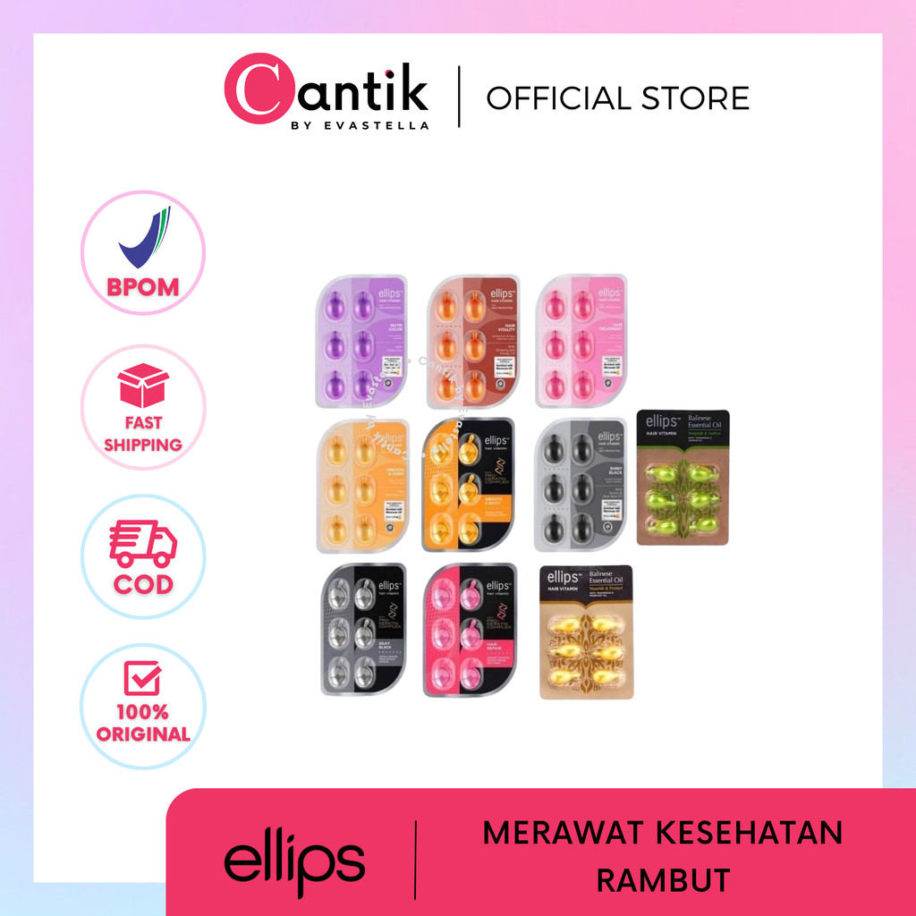 Jual CANTIK - ELLIPS Hair Vitamin Series Blister Keratin | Pro Keratin ...