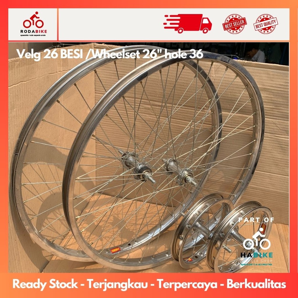 Jual Velg Sepeda Jadi 26 Besi Depan/Belakang Wheelset Besi Sepeda MINI ...