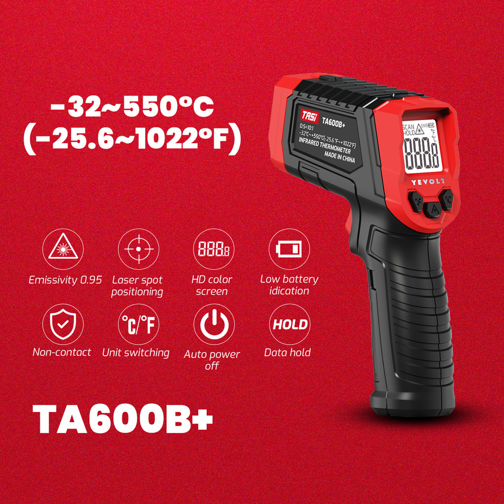 Jual TA600+ Series Digital Infrared Thermometer Handheld Non Contact IR Laser Heat Temperature ...