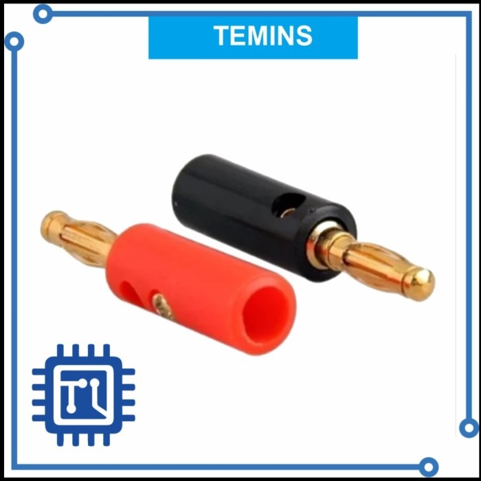 Jual Jack Banana Male Socket Terminal Connector Banana Hitam Merah ...