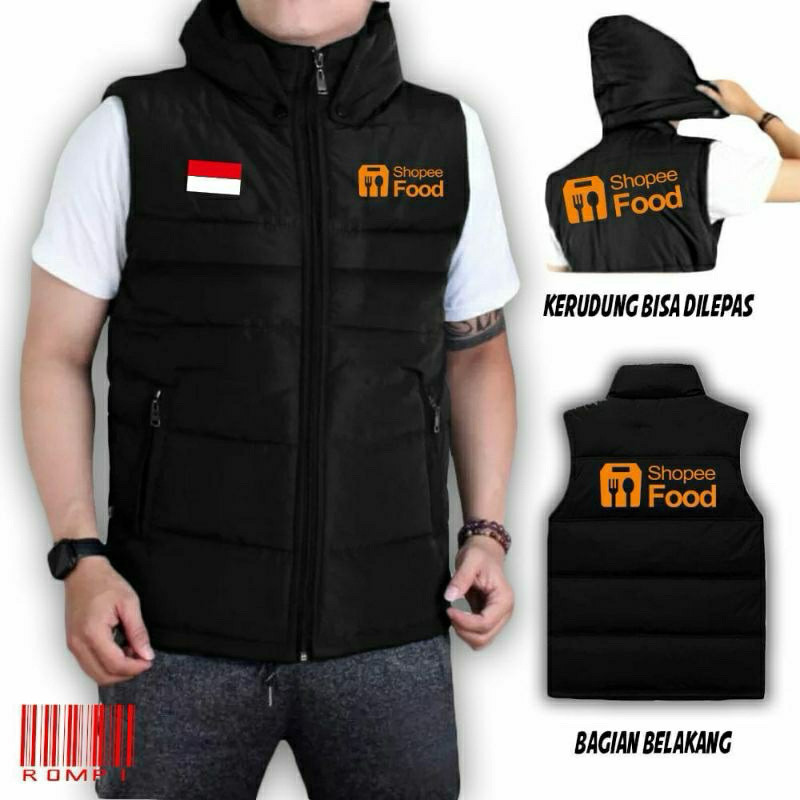 Jual BOSS JAKET ROMPI DRIVER SHOPEEFOOD BAHAN PARASIT TEBAL ANTI ANGIN ...