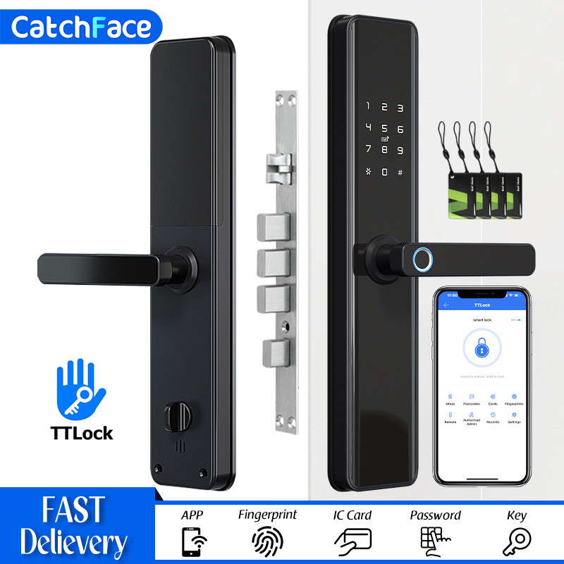 Jual TTLock Smart Fingerprint Door Lock Wifi APP Lock Bluetooth Unlock ...