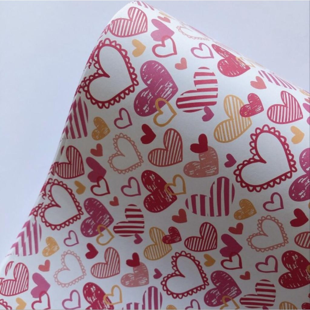 Jual Kertas Kado Putih Love Pink | Shopee Indonesia