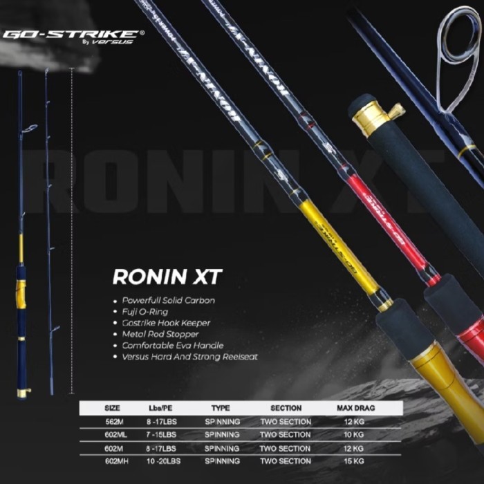 Jual Joran Pancing Go Strike Ronin XT Solid Carbon Full Fuji 562/602 ...