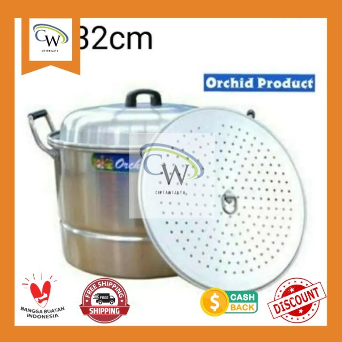 Jual Langseng Kukusan 32 cm Orchid/ Dandang alumunium tebal 32 cm ...