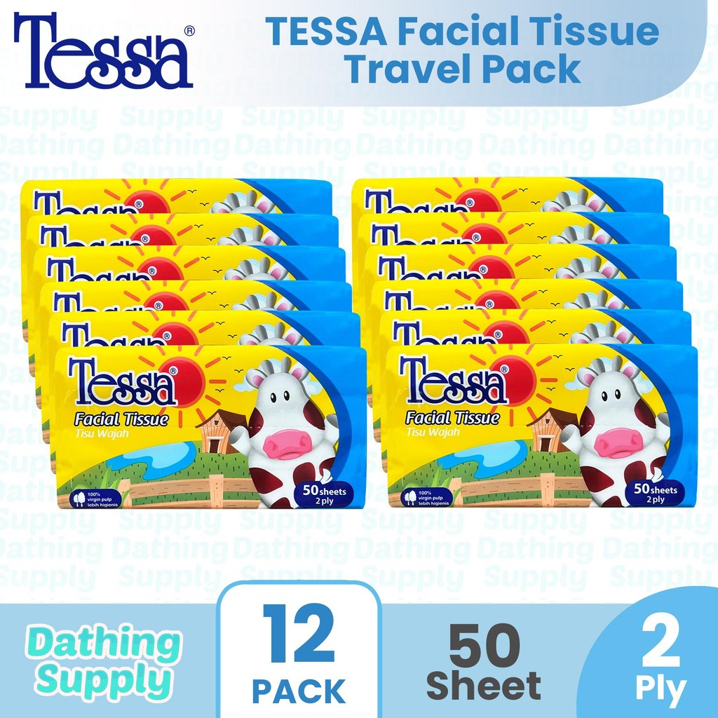 Jual ( 12 PACK ) Tessa Facial Tisu Isi 50 Sheet - 2 PLY / Tisue Wajah ...
