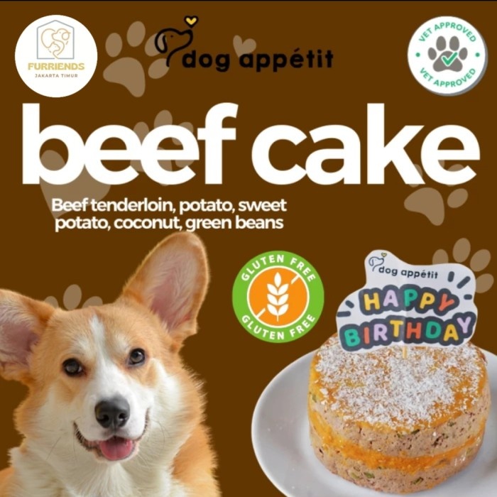 Jual DOG APPETIT Beef Cake Healthy Birthday Cake Kue Ulang Tahun Anabul ...