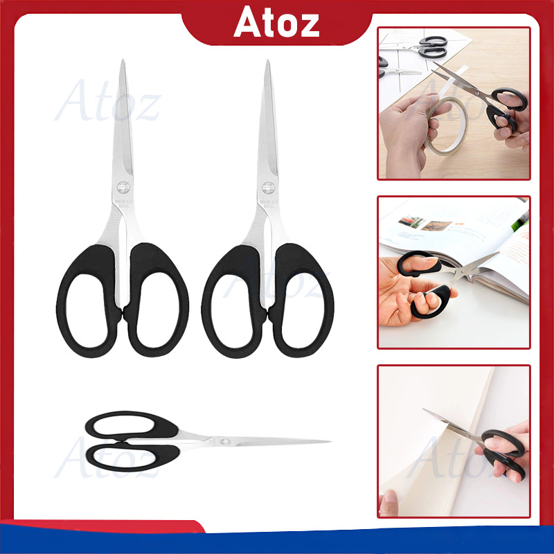 Jual gunting hitam stainless steel/serbaguna gunting kertas stainless ...