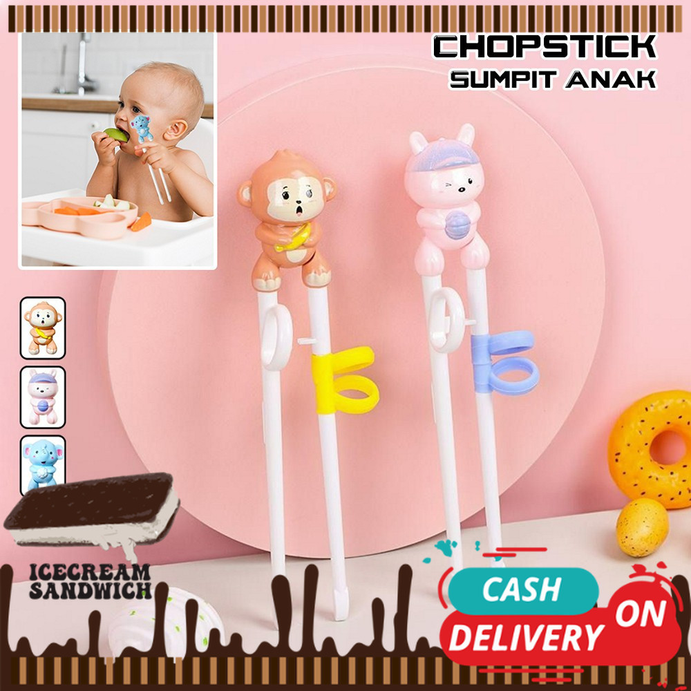 Jual Chopstick Sumpit Anak Karakter Animal Alat Makan Anak Bayi / Sumpit Latihan Anak Chopstick ...
