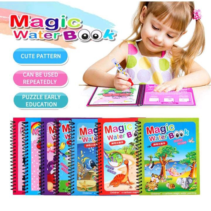 Jual [TERMURAH] Magic Water Book Buku gambar mewarnai anak magic watter ...