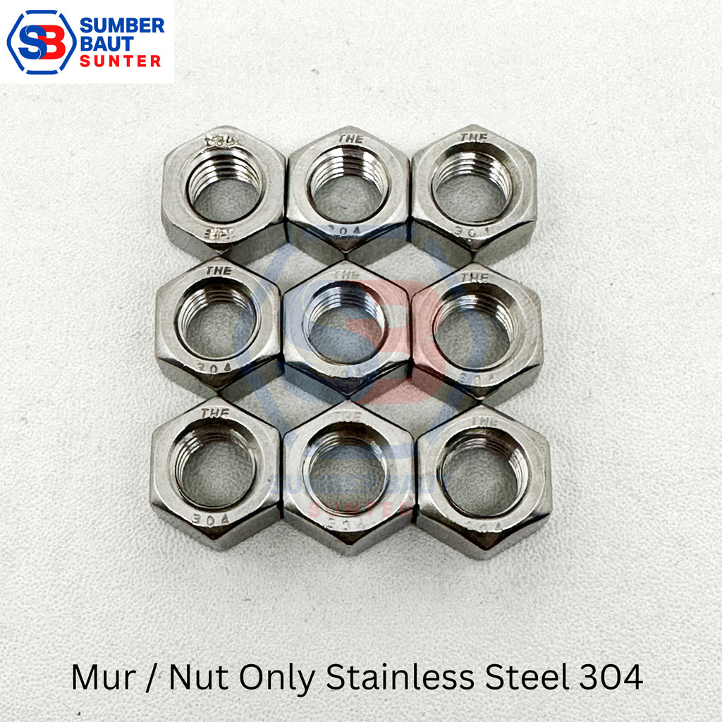 Jual 5/8" Mur Stainless Steel SUS 304 Nut Only Hex 5/8 Inchi | Shopee Indonesia