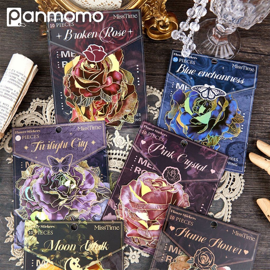 Jual Panmomo Stiker Bunga Retro Gothic Floral - Sticker Aesthetic untuk Journaling & Scrapbook ...