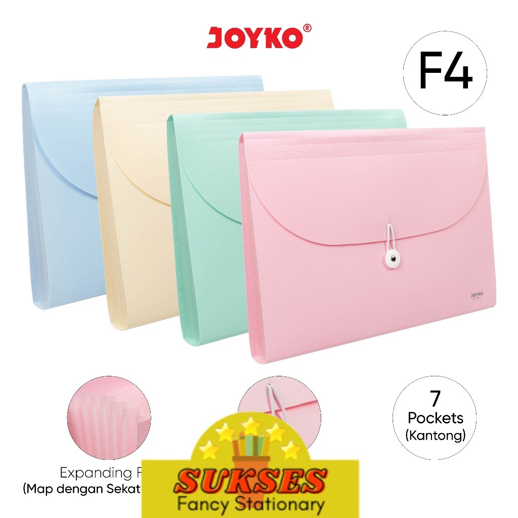 Jual Expanding File Map Harmonika Joyko EF-8F4 Pastel Color 7 Pocket ...