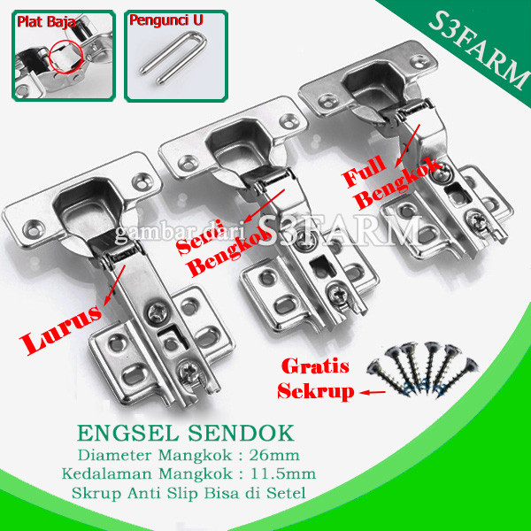 Jual Engsel Sendok Mini 26 mm Bahan Tebal / Engsel Pintu Lemari Kecil ...