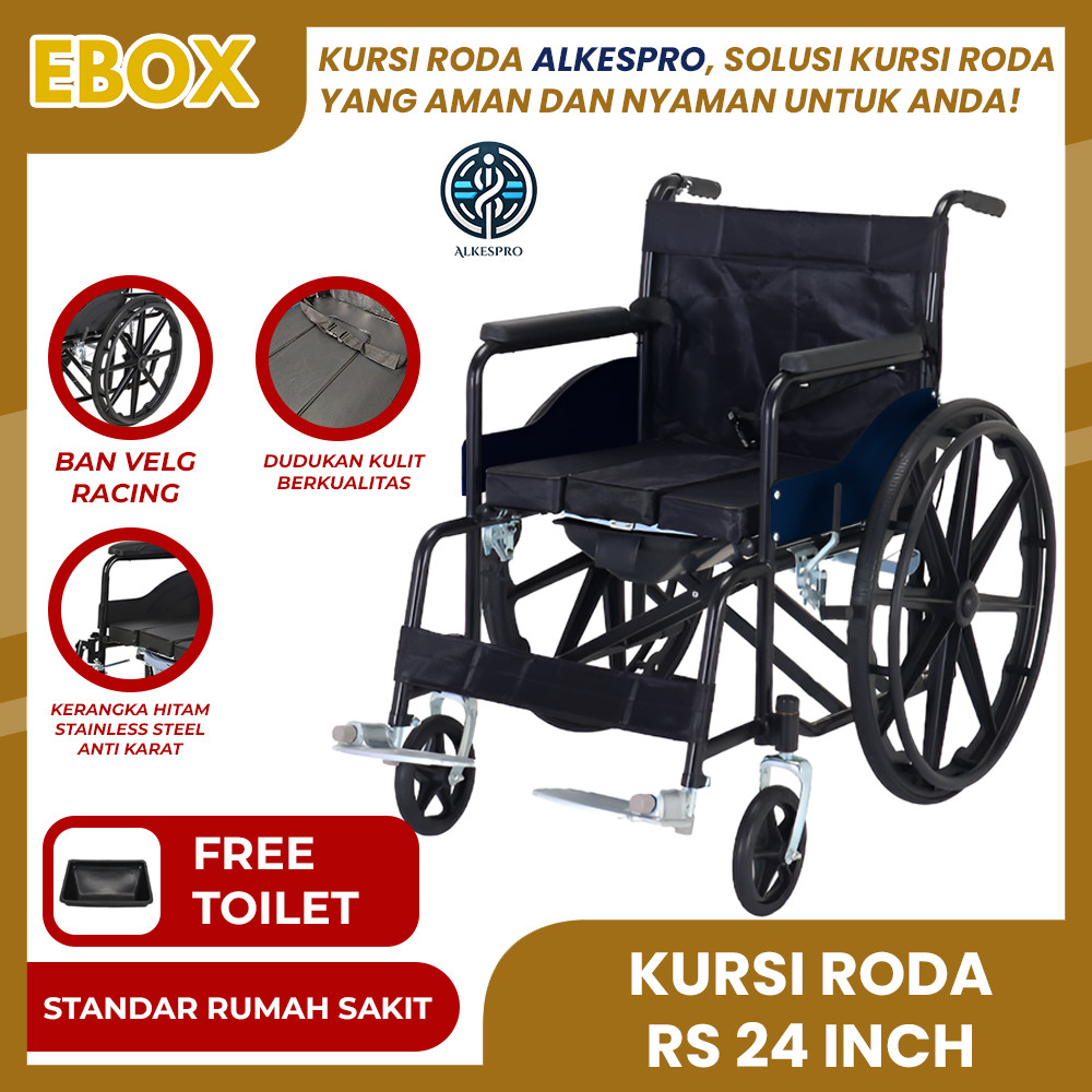 Jual EBOX Kursi Roda Standar Rumah Sakit Lebar Dudukan 24inch/61cm Bisa ...