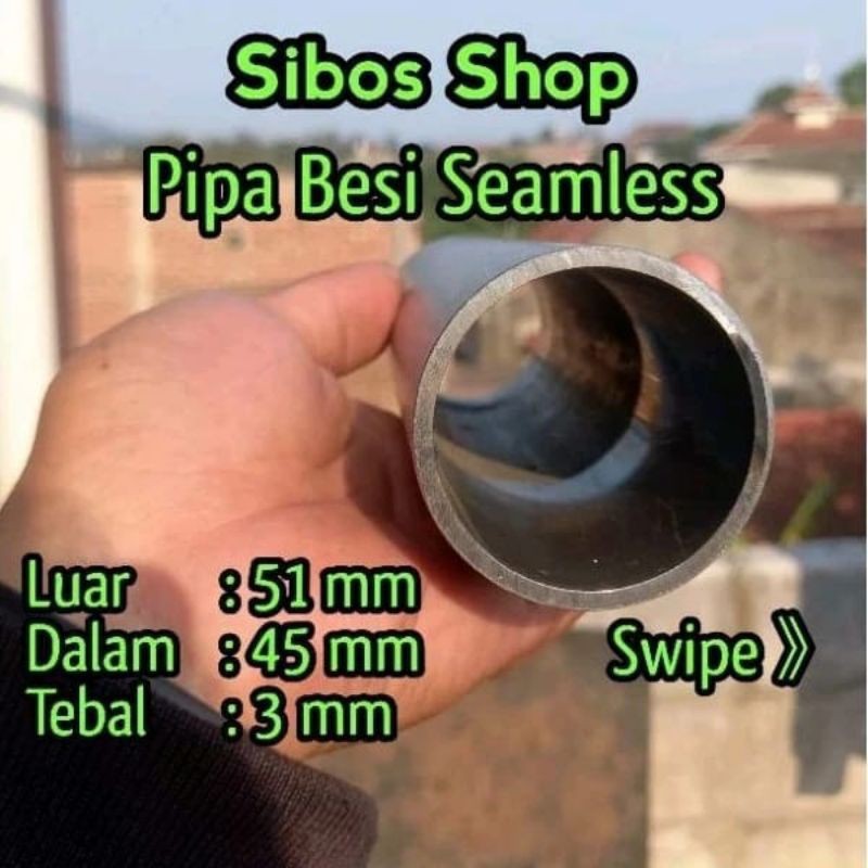 Jual Pipa Besi Seamless 2 inch Od 51mm Id 45mm Tebal 3mm Panjang 10cm ...