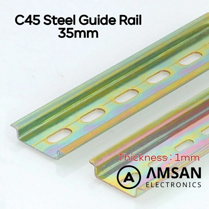 Jual C45 Steel Guide Rail 35mm Din Rail Dudukan MCB Panel Kontrol 1mm 1M | Shopee Indonesia