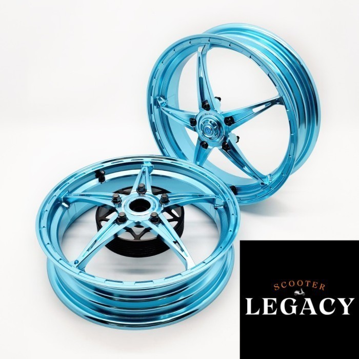 Jual Velg 1O1 Factory P145 Ice Blue Front & Rear Vespa Sprint Prima GTS ...
