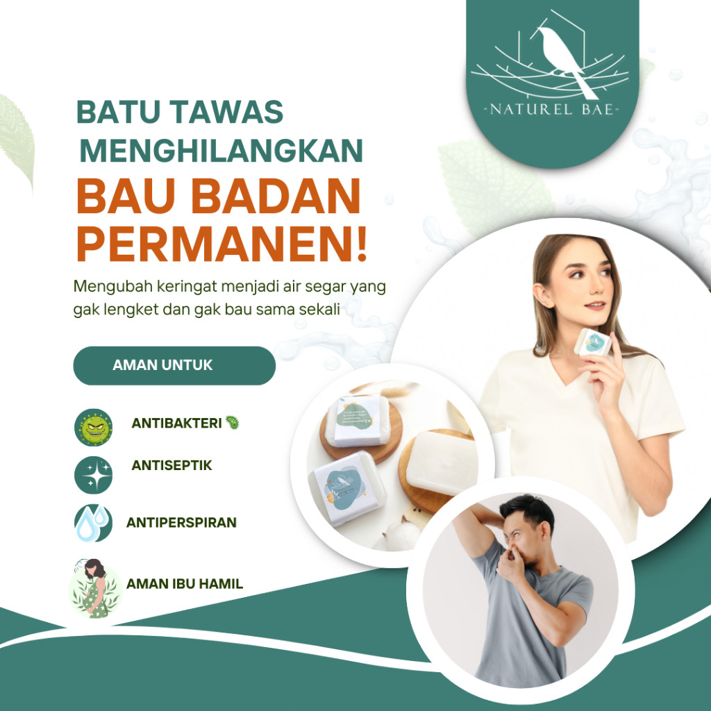 Jual Naturel Bae Batu Tawas Persegi Alum Stone Antibacterial Membantu ...