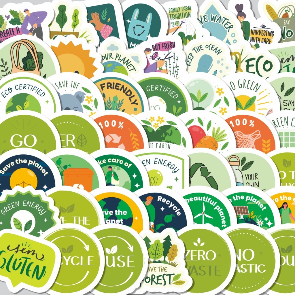 Jual Stiker Cutting Pack Stiker Go Green Stiker Isi 100Pcs Series ...