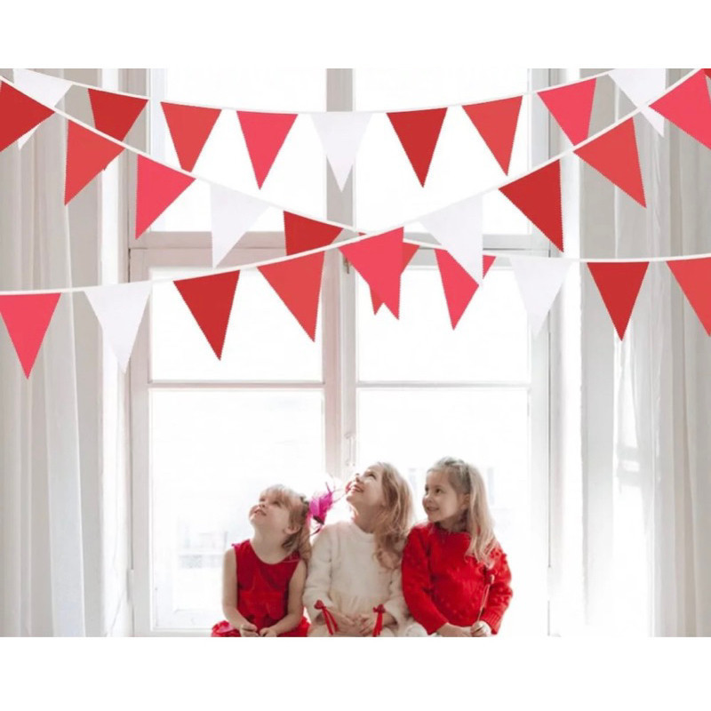 Jual (Toserba 777) bendera segitiga merah putih & warna warni 5,5meter / bendera segitiga ...