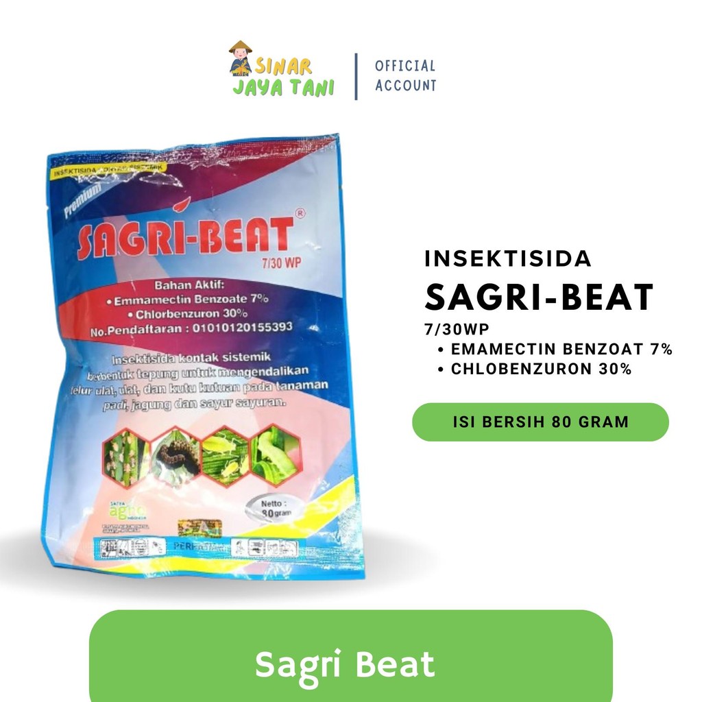 Jual SAGRI BEAT INSEKTISIDA ULAT GRAYAK KAPER KEMASAN 80 GR TANAMAN ...