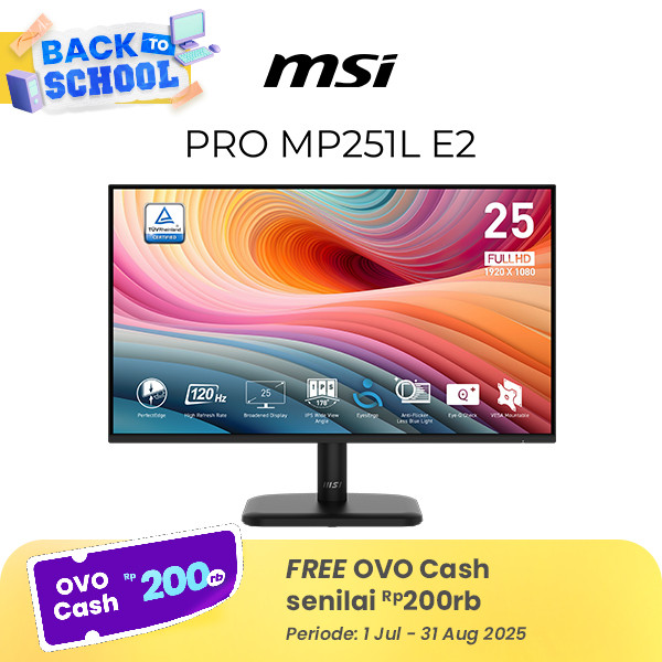 Jual Monitor LED MSI PRO MP251L E2 25" inch FHD 120Hz IPS HDMI VGA Eye ...