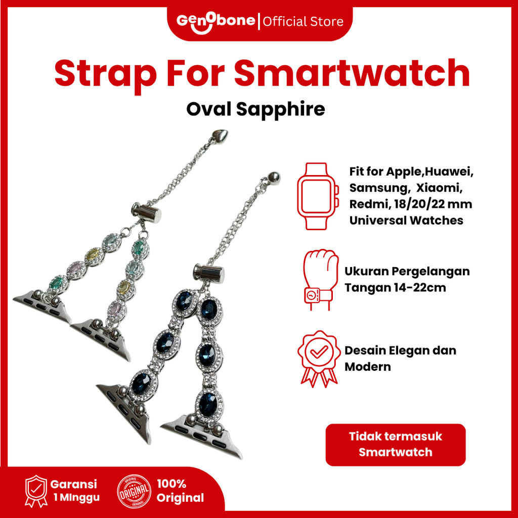 Jual GenObone Strap For Smartwatch-Oval Sapphire Strap For Apple Xiaomi ...