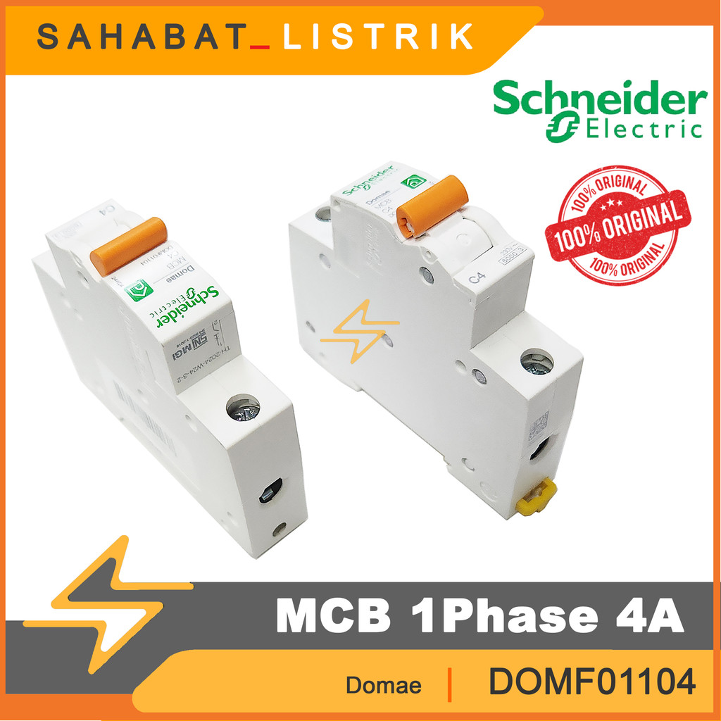 Jual MCB SCHNEIDER 4A 1 Phase / MCB 4 Ampere | Shopee Indonesia