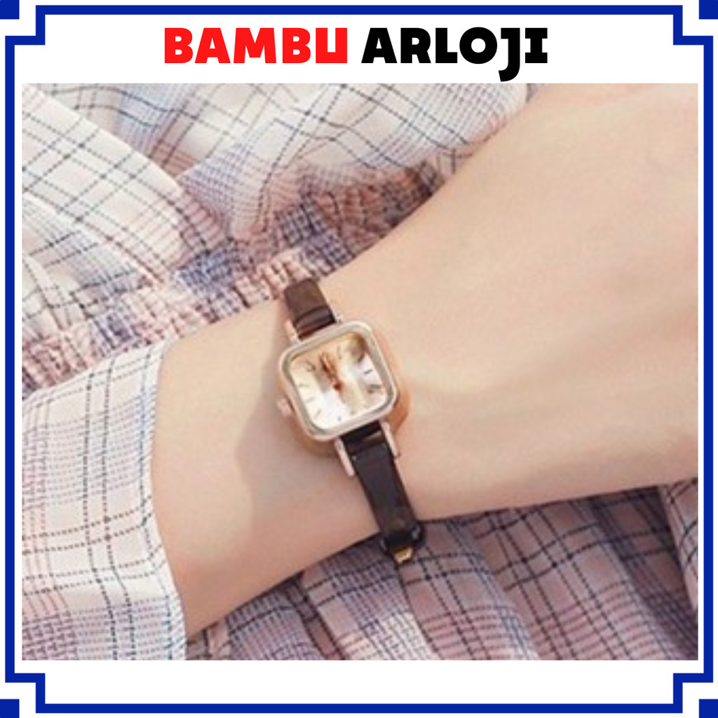 Jual BAJ Jam Tangan Quartz Strap PU Analog Casual Retro Wanita Persegi ...