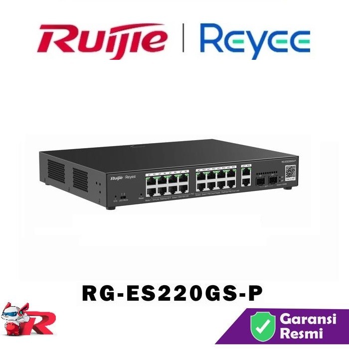 Jual Ruijie RG-ES220GS-P Smart Cloud Switch Hub Managed 20 Port PoE ...
