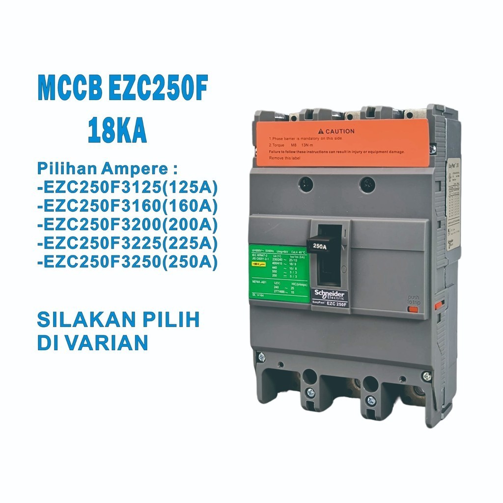 Jual MCCB/BREAKER EZC250F 3P 18kA 125A 160A 200A 225A 250A | Shopee Indonesia