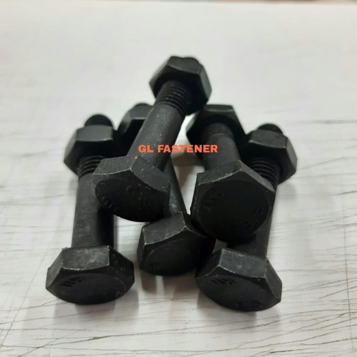 Jual Baut Mur Baja 8.8 M12 x 55 HTB Grade 8.8 Kunci 19 Half Drat P1.75 HT | Shopee Indonesia