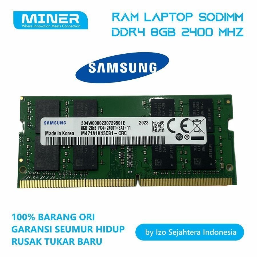 Jual Memory RAM Laptop Samsung SODIMM DDR4 8GB 2400Mhz PC19200 | Shopee Indonesia