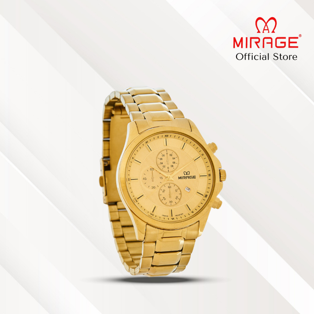 Jual Mirage Jam Tangan Pria Analog 8787 M Gold Original Stainless ...
