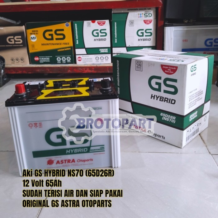 Jual Aki Mobil GS ASTRA NS70 65D26R HYBRID 12v 65Ah Original Astra otoparts | Shopee Indonesia