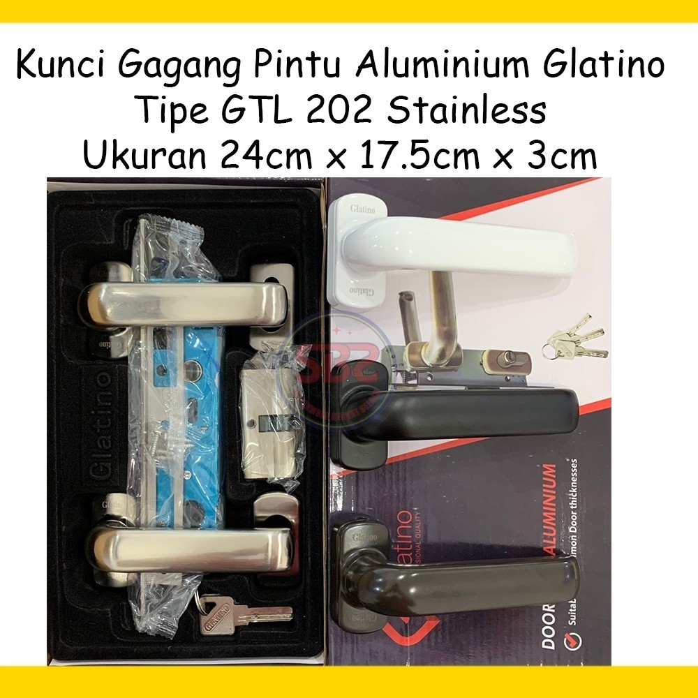 Jual GLATINO Kunci 202 - Kunci Gagang Pintu Aluminium Glatino Tipe GTL 202 - KUNCI LEVER HANDLE ...