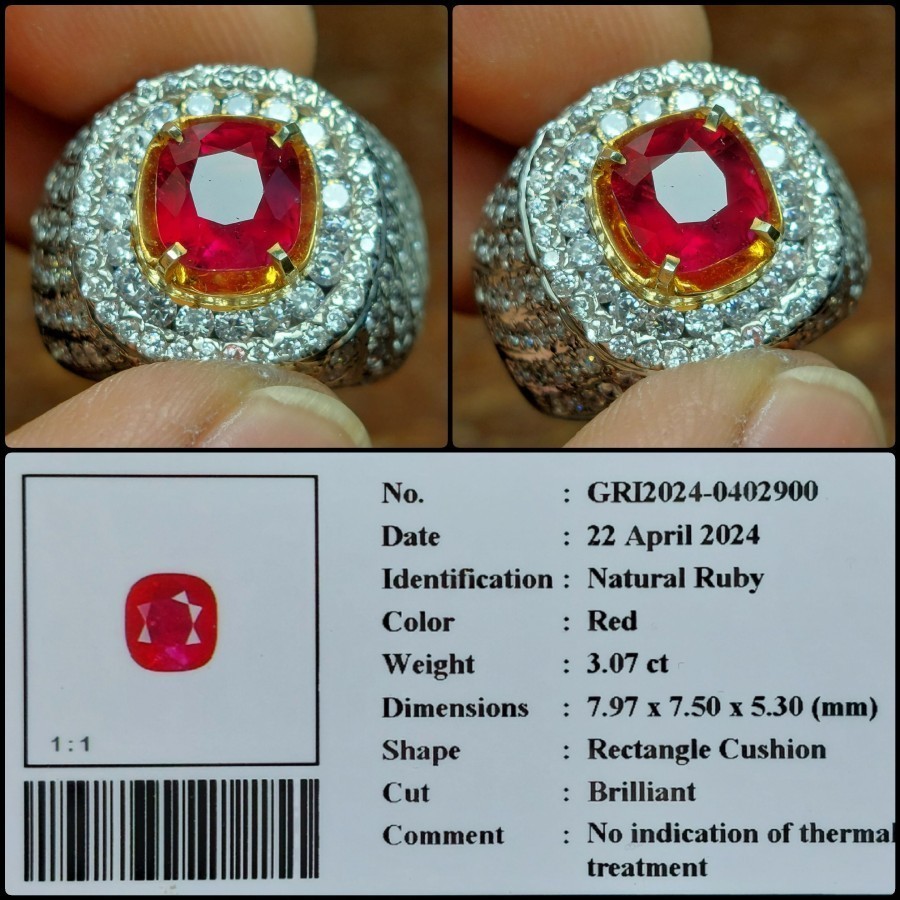 Jual Batu Permata Asli Natural Red Ruby NH No Heat No Treatment Gems Original | Shopee Indonesia