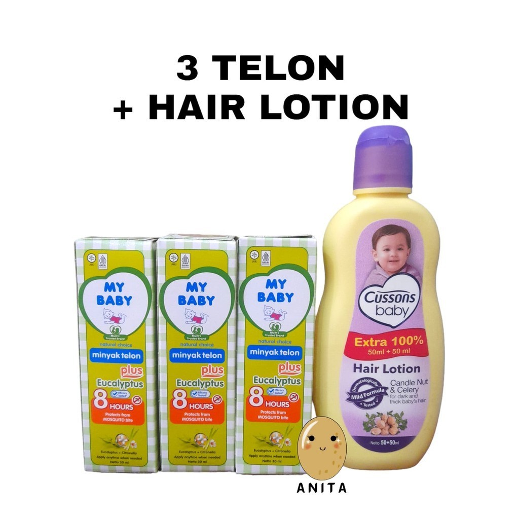 Jual PAKET 3 MINYAK TELON MY BABY 30ML DAN HAIR LOTION 50+50ML | Shopee ...